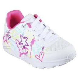 Sneaker Skechers "Uno Lite - My Drip", Damen, Gr. 39, bunt (wei&szlig;, multi), Lederimitat, kontrastfarbene Details, Schuhe Sneaker, Retro Sneaker, Plateausneaker mit modischer Chunky Sohle