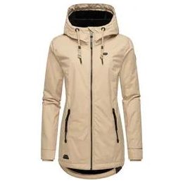 Winterjacke Ragwear "Zuzka Winter", Damen, Gr. L (40), grau (helltaupe), Au&szlig;enmaterial: 100% Polyester. Innenfutter: 100% Polyester. Kapuzenfutter: 100% Polyester. Wattierung: 100% Polyester, tailliert Po-bedeckend, mit Knopf Rippstrickb&uuml;ndchen mit Druckknopf, Jacken Winterjacke, Wasserdichter Winterparka mit Teddyfleece Innenfutter