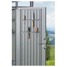 Gartenger&auml;tehalter BioHort "HighLine", grau, B:51,6cm H:5cm, Metall, Ger&auml;tehalterungen, 2er-Set, quarzgrau-metallic