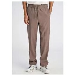 Stoffhose LINDBERGH "Freizeithose Relaxed Fit", Herren, Gr. XXL, braun (deep sand mel), Obermaterial: 65% Polyester, 31% Viskose, 4% Elasthan, meliert, relaxed fit, Hosen Stoffhose