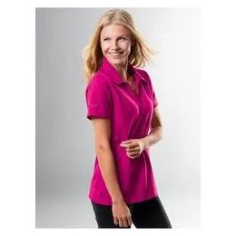 Poloshirt TRIGEMA "TRIGEMA Poloshirt ohne Knopfleiste", Damen, Gr. L, pink (magenta), 100% Baumwolle, Basic, Shirts