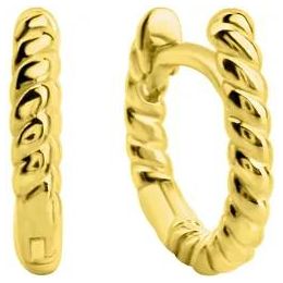 Paar Creolen Firetti "Schmuck Geschenk Silber 925 Ohrschmuck Ohrringe Kugeln", gold (gelbgoldfarben), Ohrringe, Damen, 11,5mm, Silber 925 (Sterlingsilber)