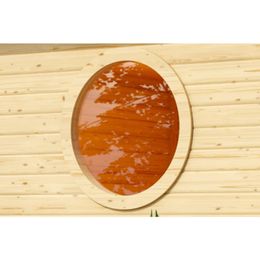 Karibu Saunafenster rund 80x80x6.6 cm f&uuml;r Au&szlig;ensauna oder Gartenhaus aus Sicherheitsglas