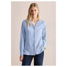 Langarmbluse Cecil, Damen, Gr. XL (44), blau (fresh light blau), Web, 100% Baumwolle, unifarben, gerade normal, Rundhals, B&uuml;ndchen, Blusen, mit Knopfleiste