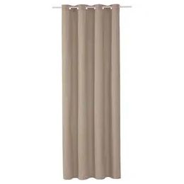 Vorhang Tom Tailor HOME "DOVE", beige (ecru), B:135cm H:245cm, Wirkware, Baumwolle, Gardinen