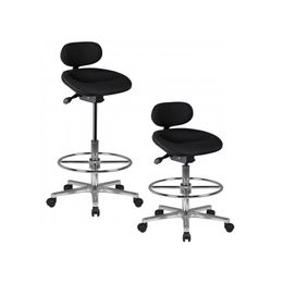 KADIMA DESIGN Modena Arbeitsstuhl: H&ouml;henverstellbare Sitzfl&auml;che/R&uuml;ckenlehne, PU-Formschaum, Aluminium-Fu&szlig;kreuz, drehbar, 100.000 Scheuertouren Stoff.