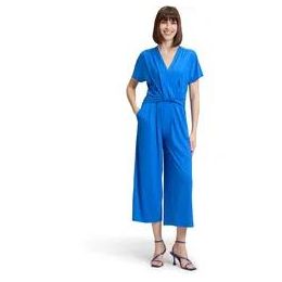 Overall Betty Barclay "Damen mit Eingrifftaschen", Damen, Gr. 36, Normalgr&ouml;&szlig;en, blau (mittelblau), Jersey, Obermaterial: 95% Polyester, 5% Elasthan, figurumspielend, V-Ausschnitt, Overalls Overall, Form