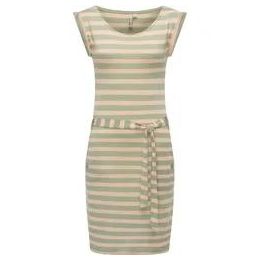 Sommerkleid Ragwear "Tagg Stripes", Damen, Gr. M (38), Normalgr&ouml;&szlig;en, gr&uuml;n (hellgr&uuml;n), Material: 50% Viskose, 50% Polyester, figurumspielend ca. Mitte Oberschenkel, tiefer Rundhals, &Auml;rmel ohne &Auml;rmelschlitz, Kleider Sommerkleid, gestreiftes Damen Minikleid mit Taillenband und Taschen