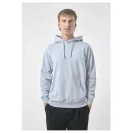Kapuzensweatshirt Cleptomanicx "Hooded Embro Gull 2", Herren, Gr. L, transparent (durchscheinend), 100% Baumwolle, bestickt, normal, ohne Ausschnitt, Sweatshirts, im klassischen Design