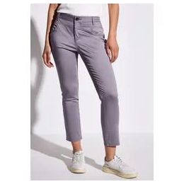 7/8-Hose Street One, Damen, Gr. 36, L&auml;nge 26, lila (wisteria lila), Web, 97% Baumwolle, 3% Elasthan, unifarben mit Farbeinsatz, comfort fit 7/8-L&auml;nge, Hosen 7/8-Hose, 4-Pocket Style