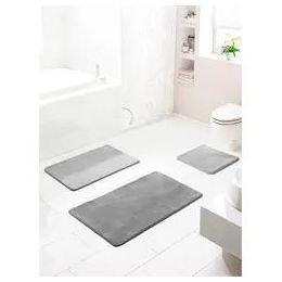 Badematte Gr. 4, grau, rechteckig (70cm x 120cm ), 1 Stk., Badematten, Badematte