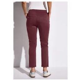 7/8-Hose Street One, Damen, Gr. 36, L&auml;nge 26, rot (schwarz cherry rot), Web, 97% Baumwolle, 3% Elasthan, unifarben mit Farbeinsatz, comfort fit 7/8-L&auml;nge, Hosen 7/8-Hose, 4-Pocket Style