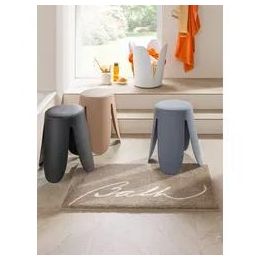 Badematte Grund Gr. 6, grau (taupe), halbrund (50cm x 80cm ), 1 Stk., Badematten, Badematte