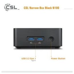 CSL PC "Narrow Box Black N100", schwarz, Microsoft Windows 11 Home (64 Bit), 8 GB RAM 1.000 GB SSD, Desktop-PCs, PC