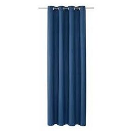 Vorhang Tom Tailor HOME "DOVE", blau (royalblau), B:135cm H:245cm, Wirkware, Baumwolle, Gardinen