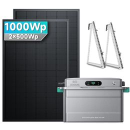 Solarmars&reg; 1000W Balkonkraftwerk mit Speicher, Zendure SolarFlow 800 Plus - Mit Balkonhalterung