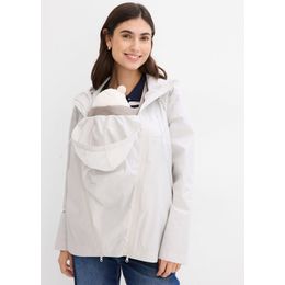 bonprix Ultraleichte wind- und regenfeste Umstands- und Tragejacke, grau, Gr.34, Funktionale Regenjacke mit Trageeinsatz f&uuml;r die Schwangerschaft