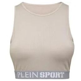 Lauftop Plein Sport "Logo", Damen, Gr. XL, 72, schwarzgrau, Obermaterial: 94% Polyamid, 6% Elasthan, Tops Croptop Sport Bustiers