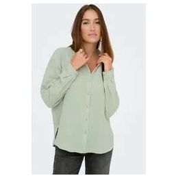 Jacqueline de Yong Hemdbluse JDY "JDYTHEIS LIFE L/S LOOSE SHIRT WVN NOOS", Damen, Gr. S, beige (desert sage), Web, Obermaterial: 100% Baumwolle, unifarben, regular fit h&uuml;ftbedeckend, Blusen Hemdbluse, Baumwolle, regular fit