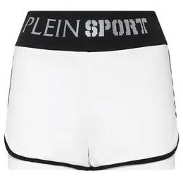 Jogg-Bermudas Plein Sport "Shorts", Damen, Gr. L, US-Gr&ouml;&szlig;en, wei&szlig; (01, wei&szlig;), Obermaterial: 90% Polyester, 10% Elasthan, Hosen