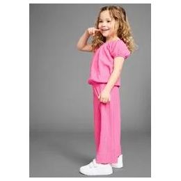 Shirt & Hose Kidsworld "Set: Carmen-Top + Hose", M&auml;dchen, Gr. 146, pink, Obermaterial: 98% Polyester, 2% Elasthan, unifarben, KOB Set-Artikel, Ganzes Outfit: Shirt mit Raglan&auml;rmeln und Hose