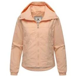 Outdoorjacke Ragwear "Cerys", Gr. M (38), orange (pfirsich), Obermaterial: 100% Nylon. Innenfutter: 100% Polyester, oversize h&uuml;ftlang, hoch geschlossener Ausschnitt, &Auml;rmel ohne &Auml;rmelschlitz elastischer Bund, Jacken Outdoorjacke, kurze Damen &Uuml;bergangsjacke mit verstaubarer Kapuze