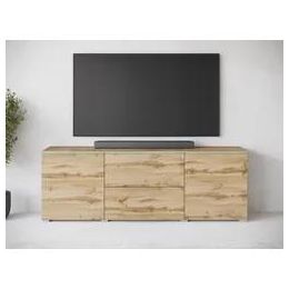 Lowboard Home Affaire, braun (votan eichefarben), B:180cm H:61,8cm T:34,5cm, Sideboards, Lowboard, Lowboard Vera, 2 T&uuml;ren/2 Schubladen, TV-Schrank mit viel Stauraum