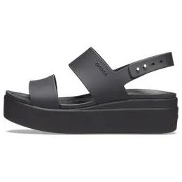 Keilsandalette Crocs "Brooklyn Low Wedge", Damen, Gr. 39, schwarz (schwarz, uni), CrosliteTM, Schuhe, Sommerschuh, Sandale, Keilabsatz, mit modischer Plateausohle