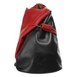 Cityrucksack Samantha Look, Damen, Gr. B/H/T: 34cm x 25cm x 13cm, onesize, rot, Leder, Rindsleder, unifarben, Rucks&auml;cke Cityrucksack, echt Leder, Made in Italy