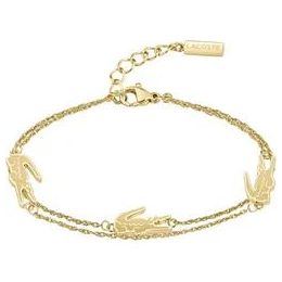 Gliederarmband Lacoste "CROCODILE", gold (gelbgoldfarben), Armb&auml;nder, Damen, 16,5cm, Edelstahl, Gliederarmband