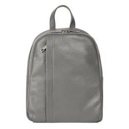 Cityrucksack Samantha Look, Damen, Gr. B/H/T: 29cm x 9cm, onesize, grau, Leder, Rindsleder, Rucks&auml;cke Cityrucksack, Echt Leder, Made in Italy