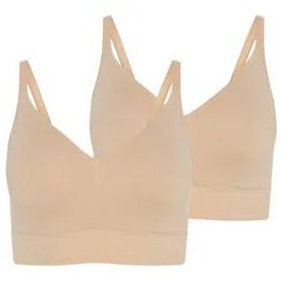 Bralette Jockey "Light Lift Seamfree", Damen, Gr. XL, N-Gr, beige (light beige), Jersey, Obermaterial: 95% Polyamid, 5% Elasthan, unifarben, bequem, BHs Bralette, ohne B&uuml;gel, ohne Seitenn&auml;hte, Schaumstoff-Cups