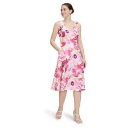 Cocktailkleid Vera Mont "Damen mit Blumenprint", Damen, Gr. 40, Normalgr&ouml;&szlig;en, rosa (cream, ros&eacute;), Obermaterial: 90% Polyester, 10% Elasthan; Futter: 100% Polyester, ausgestellt kurz, U-Boot-Ausschnitt, Kleider, Cut-Outs