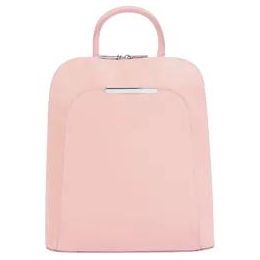 Cityrucksack CLUTY, Damen, Gr. B/H/T: 32cm x 28cm x 12cm, onesize, rosa, Leder, Rindsleder, Strukturmuster, Rucks&auml;cke Cityrucksack, echt Leder, Made in Italy