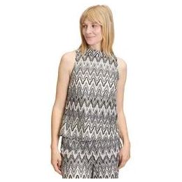 Blusentop Betty Barclay "Damen mit Stehkragen", Damen, Gr. 36, schwarz-wei&szlig; (wei&szlig;, schwarz), Obermaterial: 100% Polyester; Futter: 100% Polyester, l&auml;ssig geschnitten normal, amerikanischer Ausschnitt, Blusen Blusentop
