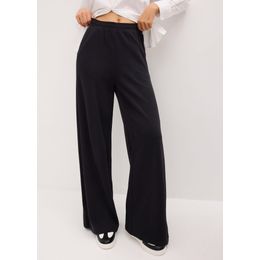 bonprix Sweathose aus Baumwoll-Mix, schwarz, Gr.48/50 (XL), Locker anliegende Sweathose mit Rei&szlig;verschluss am Saum, 60% Baumwolle