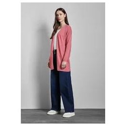 Strickjacke Street One, Damen, Gr. 34, rosa (sugar coral meliert), Stoff, 70% Viskose, 30% Nylon, unifarben, normal lang, ohne Ausschnitt, B&uuml;ndchen, Strickjacken Strickjacke, aus softer Viskose