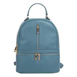 Cityrucksack Samantha Look, Damen, Gr. B/H/T: 30cm x 25cm x 9cm, onesize, blau (hellblau), Leder, Rindsleder, unifarben, Rucks&auml;cke Cityrucksack, echt Leder, Made in Italy