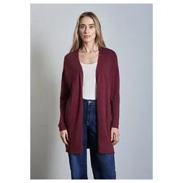 Strickjacke Street One, Damen, Gr. 34, rot (schwarz cherry rot), Stoff, 70% Viskose, 30% Nylon, unifarben, normal lang, ohne Ausschnitt, B&uuml;ndchen, Strickjacken Strickjacke, aus softer Viskose