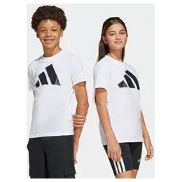 T-Shirt Adidas SPORTSWEAR "ESSENTIALS KIDS", Jungen, Gr. 140, schwarz-wei&szlig; (wei&szlig;, schwarz), Obermaterial: 100% Baumwolle, normal, Rundhals, Shirts T-Shirt, f&uuml;r Kinder und Teens, mit Rundhalsausschnitt, aus 100 % Baumwolle