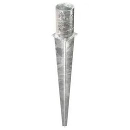 GAH Alberts Einschlag-Bodenh&uuml;lse ALBERTS, silber (silberfarben), B:14,1cm, Stahl, Bodenanker, f&uuml;r Rundholzpfosten, &Oslash;141 mm, Gesamtl&auml;nge 750 mm