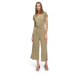 Overall Betty Barclay "Damen mit Eingrifftaschen", Damen, Gr. 36, Normalgr&ouml;&szlig;en, braun (soft olive), Obermaterial: 94% Polyester, 6% Elasthan, figurumspielend, V-Ausschnitt, Overalls Overall, Form