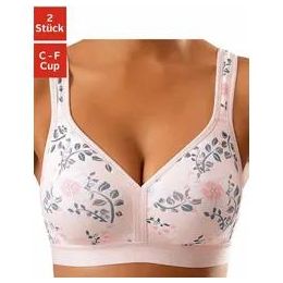 Soft-BH Petite Fleur, Damen, Gr. 95, Cup E, rosa (ros&eacute;, bedruckt, wei&szlig;), Jersey, Obermaterial: 90% Baumwolle, 10% Elasthan, BHs Soft-BH, ohne B&uuml;gel aus sanfter Baumwolle