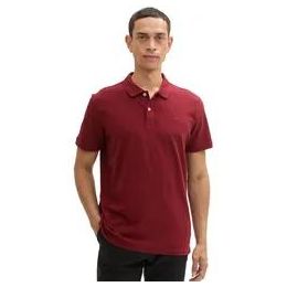 Poloshirt Tom Tailor "Basic", Herren, Gr. M, rot (bordeaux), Piqu&eacute;, Obermaterial: 100% Baumwolle, unifarben, normal, Flachstrickb&uuml;ndchen, Shirts, Baumwoll-Piqu&eacute;