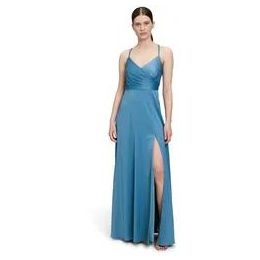 Abendkleid Vera Mont "Damen mit V-Ausschnitt", Damen, Gr. 38, Normalgr&ouml;&szlig;en, lila (shiny blaustone), Satin, Obermaterial: 97% Polyester, 3% Elasthan; Futter: 100% Polyester, figurbetont lang, Kleider Abendkleid, Schlitz