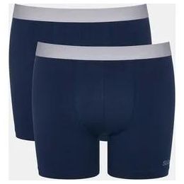 Boxer Sloggi "Men GO ABC 2.0", Damen, Gr. L, blau (navy), Single Jersey, Obermaterial: 95% Baumwolle, 5% Elasthan, clean, unifarben, k&ouml;rpernah, Unterhosen, l&auml;ngeres Bein, Baumwollmix, weich, elastischer Bund