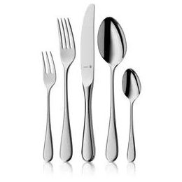 Besteck-Set WMF "Kent Plus", grau (edelstahl), 30 Stk., Cromargan Edelstahl Rostfrei, Essbesteck-Sets, ergonomisch, Cromargan protect