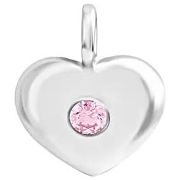Kettenanh&auml;nger Vivance "925/-Sterling Silber rhodiniert Herz Zirkonia", wei&szlig; (wei&szlig;, pink), Schmuckanh&auml;nger, Damen, one-size, Silber 925 (Sterlingsilber), 0,8 g, Kettenanh&auml;nger