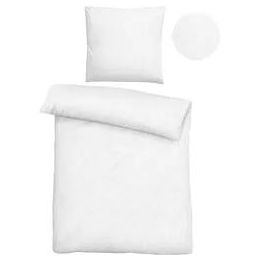 Bettw&auml;sche Biberna "Thea", wei&szlig;, B/L: 155cm x 220cm, 1 Stk., 1 Stk., Musselin, B/L: 80cm x 80cm, 2 Stk., Musselin, Obermaterial: 100% Baumwolle, Bettw&auml;sche, Bettw&auml;sche, feines, weiches + leichtes Gewebe aus 100% Baumwolle,Sommer
