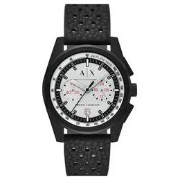 Giorgio Armani Chronograph ARMANI EXCHANGE, schwarz-wei&szlig; (schwarz, wei&szlig;), Armbanduhren, Damen, Chronograph, Quarzuhr,Armbanduhr,Herrenuhr,Kautschukarmband,Datum,Stoppfunktion